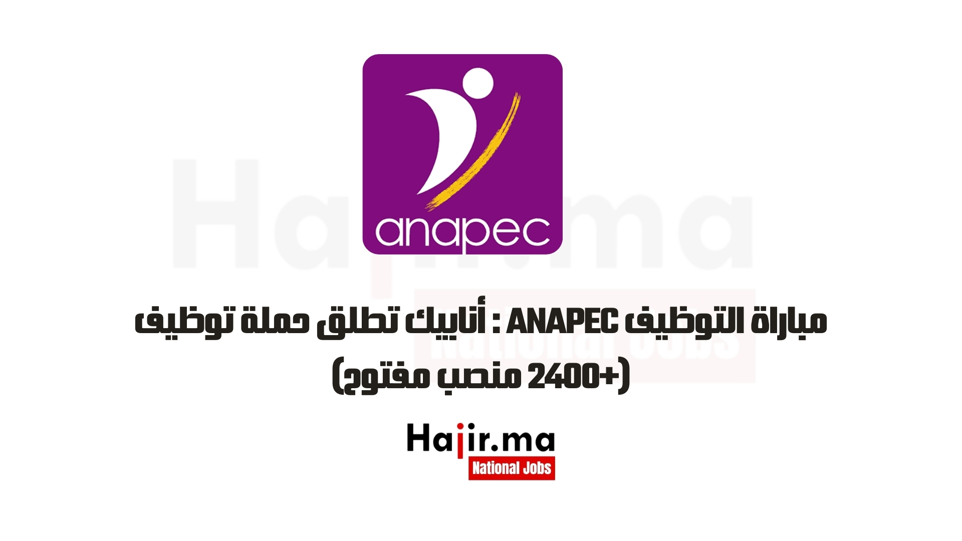 مباراة التوظيف ANAPEC : أنابيك تطلق حملة توظيف (+2400 منصب مفتوح)